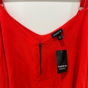 torrid | Tops | Nwt Torrid Sophie Chiffon Zipper Trim Swing Cami In Red ...